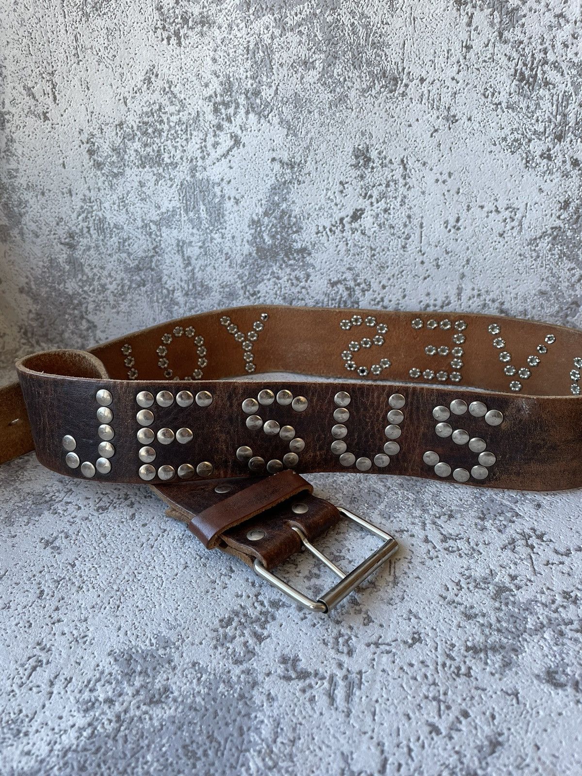 Allsaints × Vintage Vintage AllSaints Y2K Jesus Loves You Leather Belt ...