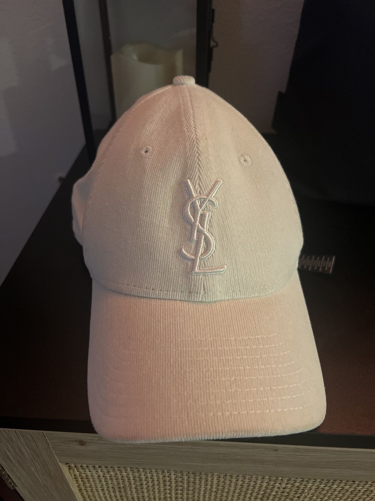 Yves Saint Laurent White corduroy ysl hat | Grailed