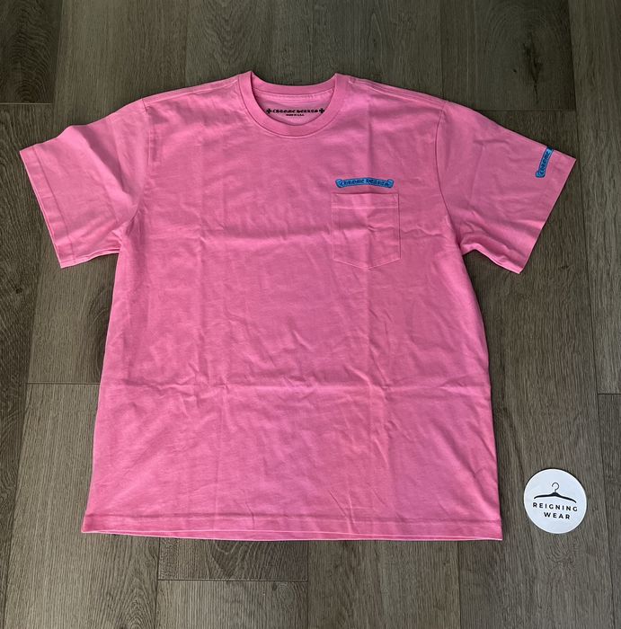 Chrome Hearts Chrome Hearts Pink Scroll Logo That Group Pocket T Shirt ...