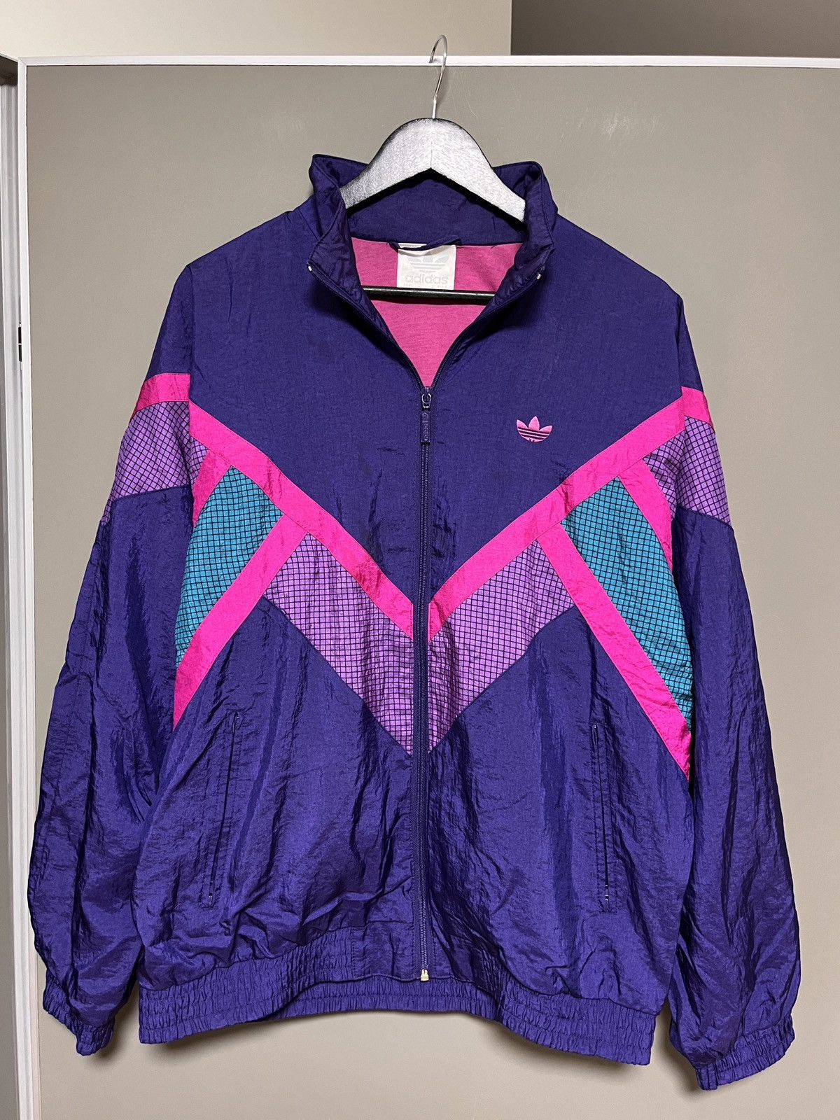 Adidas × Vintage Adidas Vintage Purple Multicolor Super Nice Track Top ... Adidas × Vintage Adidas Vintage Purple Multicolor Super Nice Track Top ...