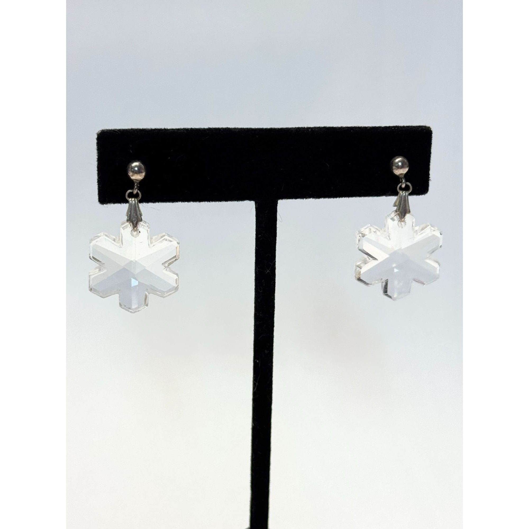 Vintage Vintage sterling silver crystal snowflake dangle earrings | Grailed
