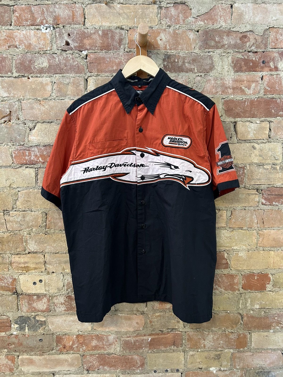 Vintage Harley Davidson Racing Button Up Shirt | Grailed