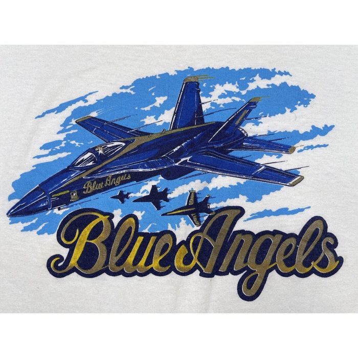 Vintage Vintage 80s United States Navy Blue Angels XL Ringer T-Shirt ...