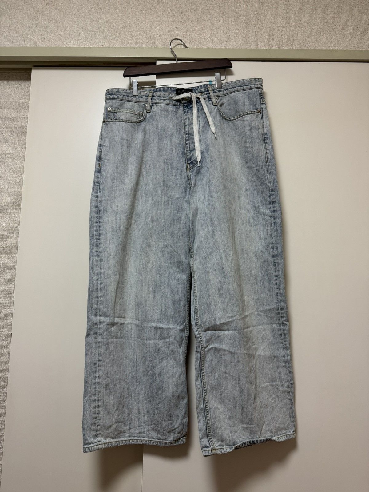 Balenciaga Gently Distressed Light Blue Baggy Jeans | Grailed