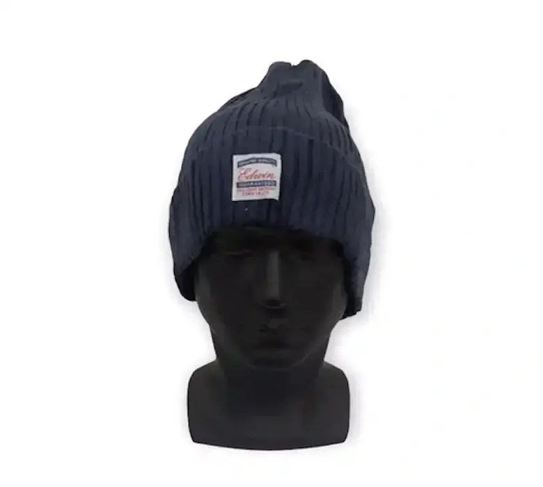 Edwin Japanese Brand Edwin Knit Big Logo Beanie Hat | Grailed