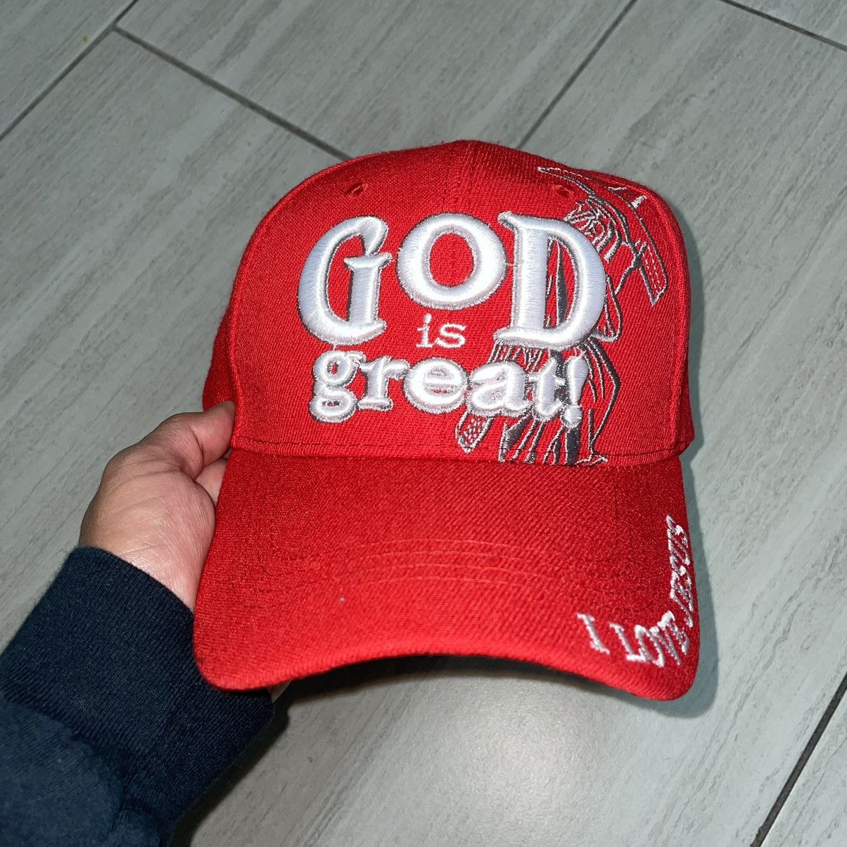 American Classics God is Great / Jesus Loves You Hat Velcro back | Grailed