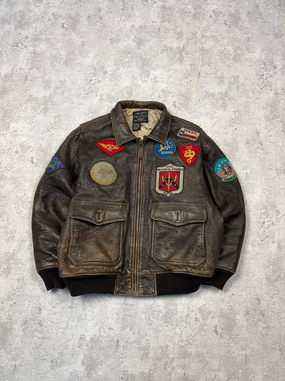 Avirex × Vintage RARE Vintage Avirex Leather Jacket Type G-1 Top Gun ...