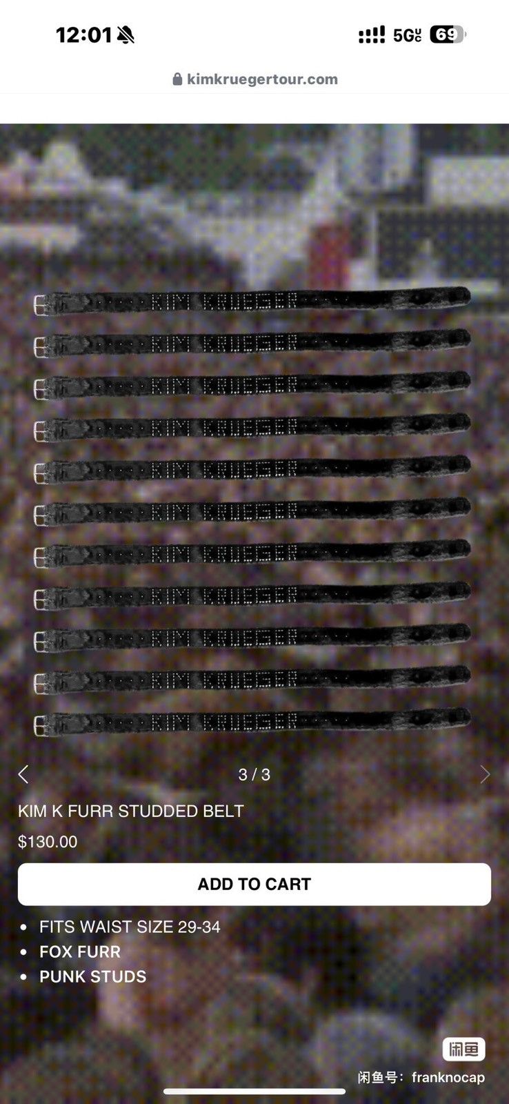 Ken Carson × Kim Krueger × Playboi Carti furr studded 66 belt | Grailed