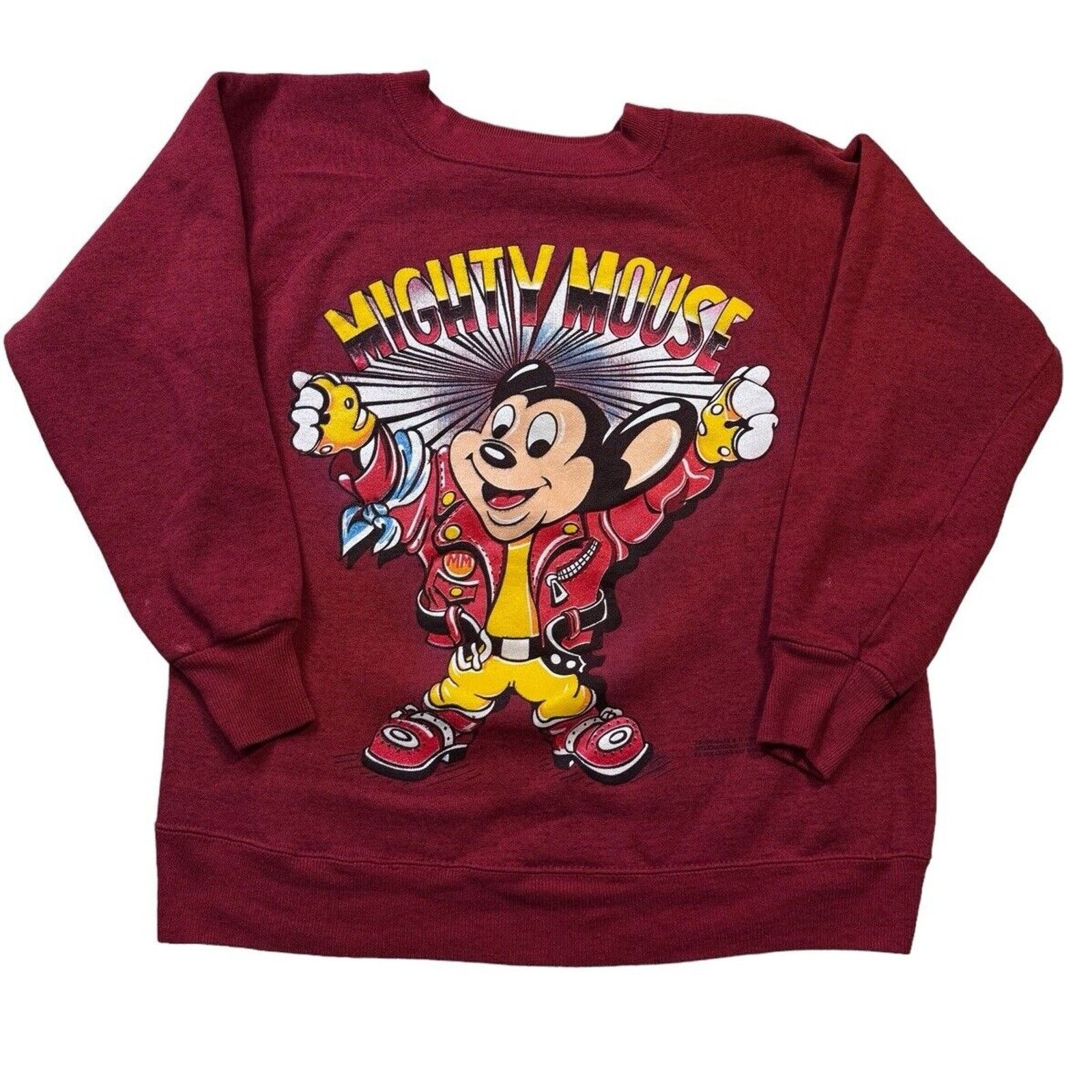 Hanes Vtg 90s Mighty Mouse Sweater 1993 cartoon tv promo Medium | Grailed