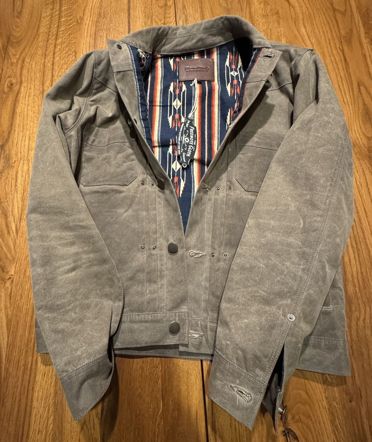 Freenote Cloth RIDERS JACKET WAXED CANVAS OAK | Grailed