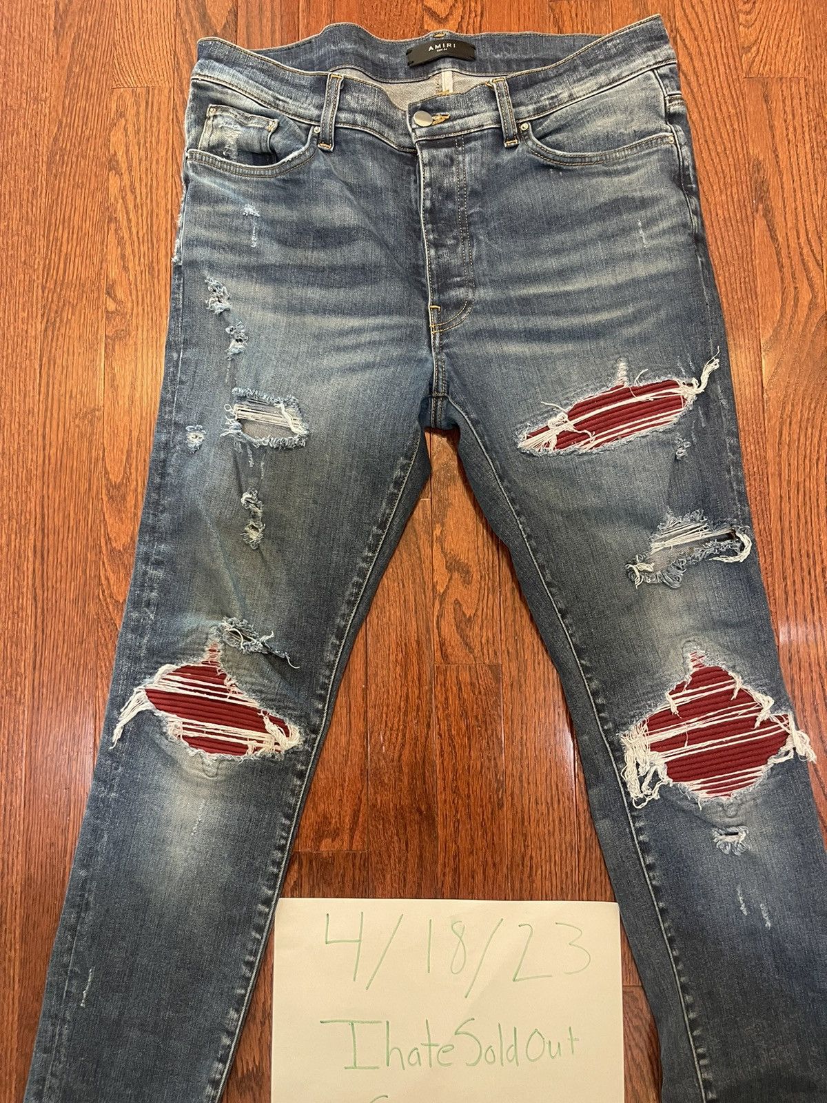 Amiri Amiri Mx1 Dark Blue/Red Knee | Grailed