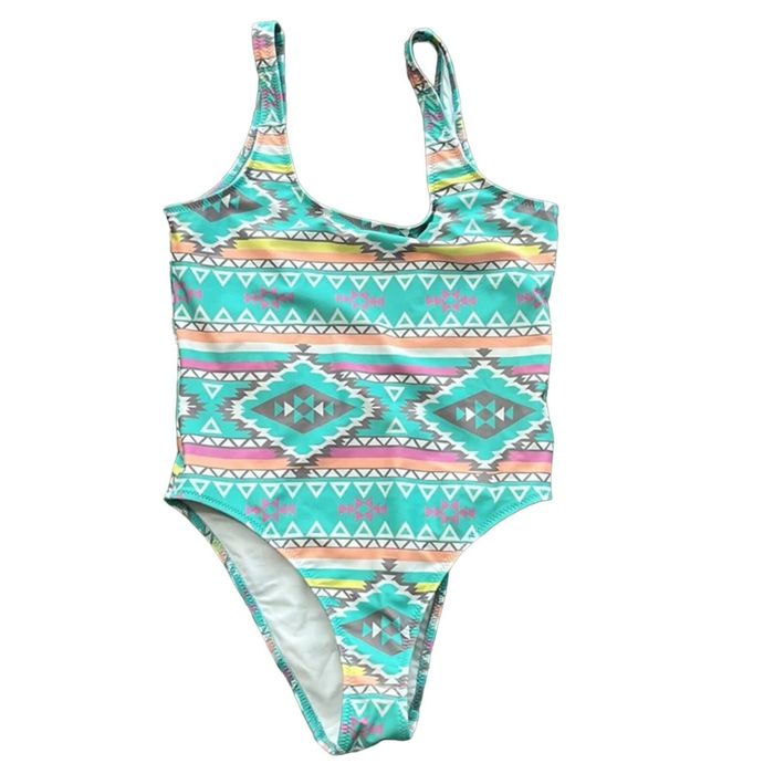Chubbies Chubbies En Fuego Neon Aztec One-Piece Open Back Swimsuit M ...
