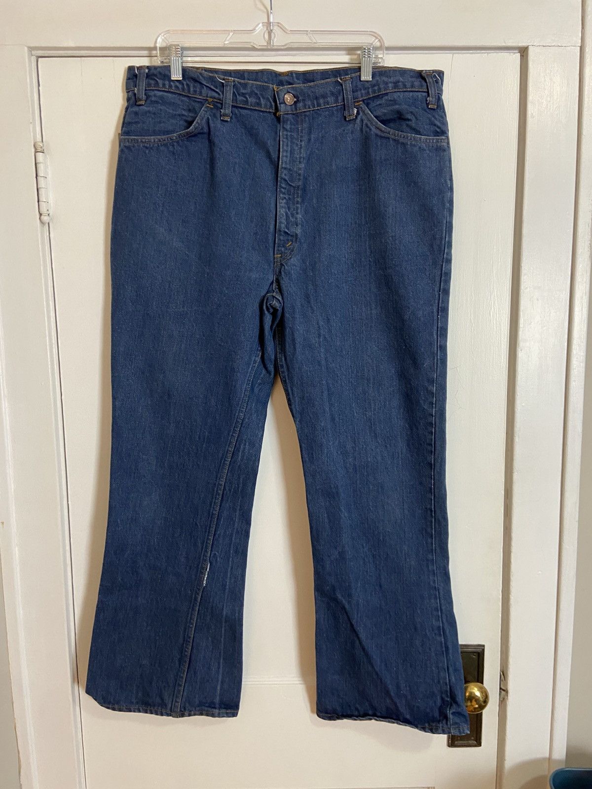 Levi's × Vintage 70s Orange Tab Levis 646 Bell Bottom Dark Wash Jeans | Grailed