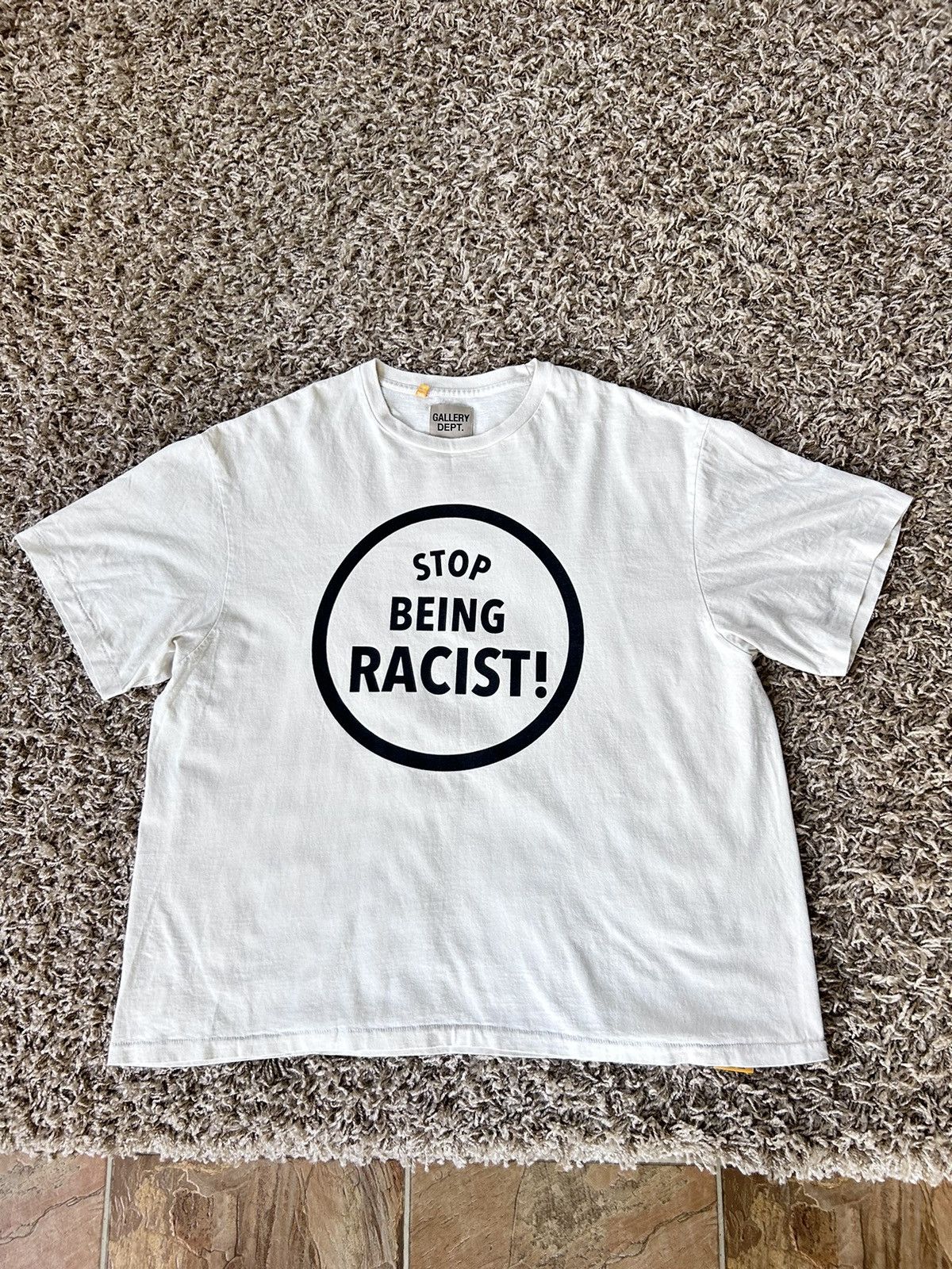 Gallery Dept. Gallery Dept Stop Being Racist Tee White/Black Size XXL ...