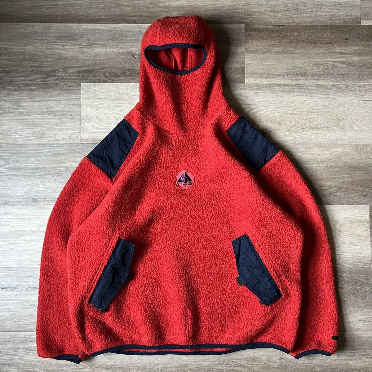 Vintage Vintage Nike ACG Ninja Fleece Jacket Hooded Outdoor 90s XL ...