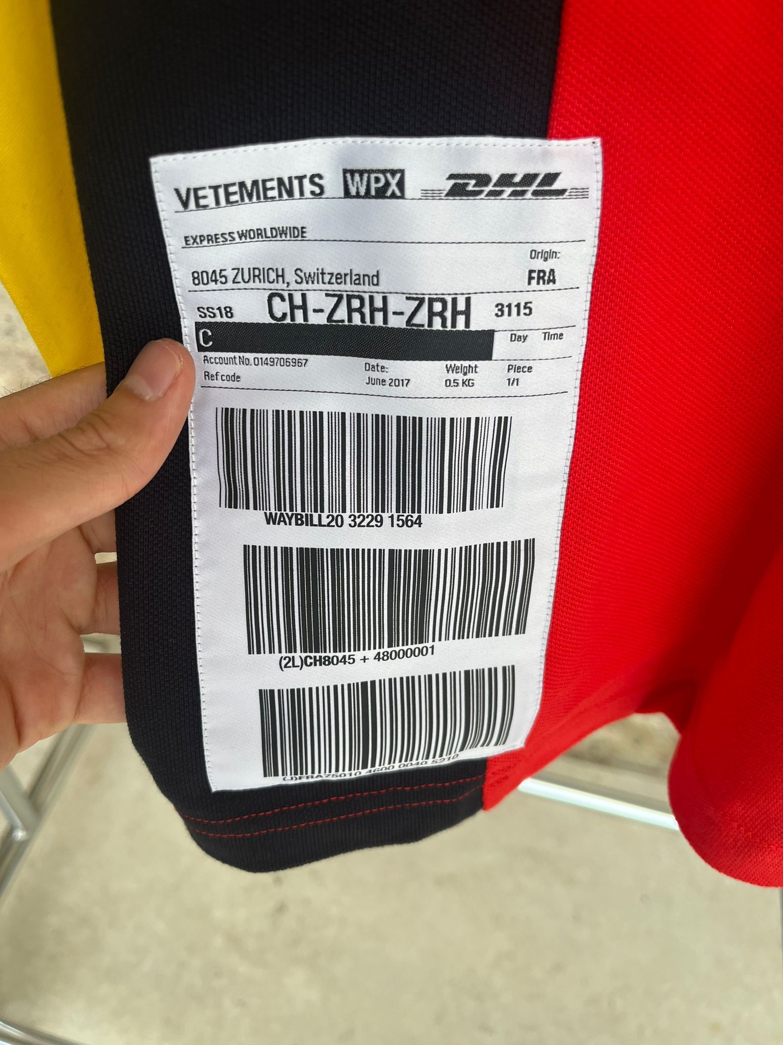 Vetements SS18 DHL Logo Polo in Multicolor | Grailed