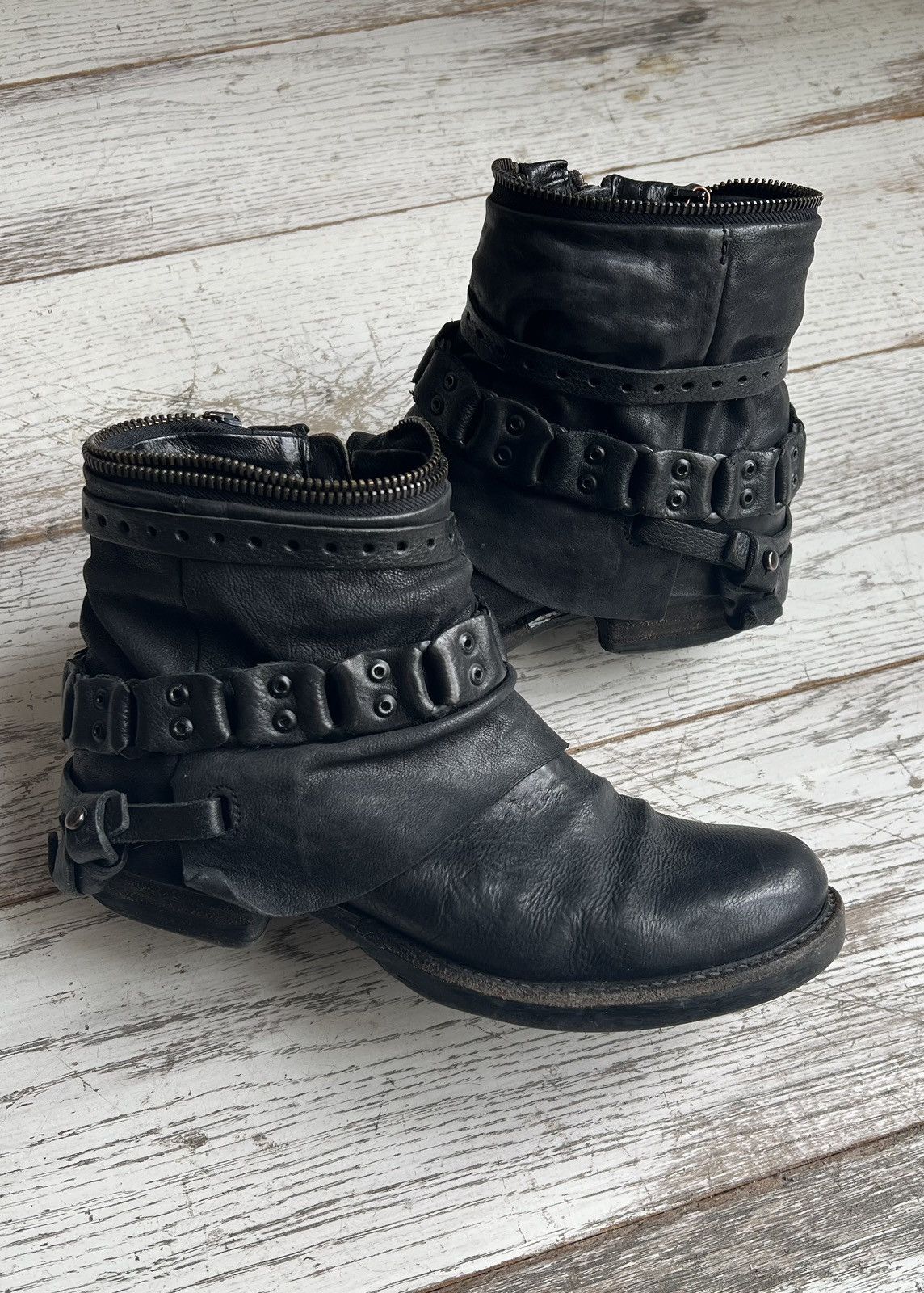 Italian Designers × Vintage × Yasuyuki Ishii Vintage AS98 bondage black calfskin boots with ...