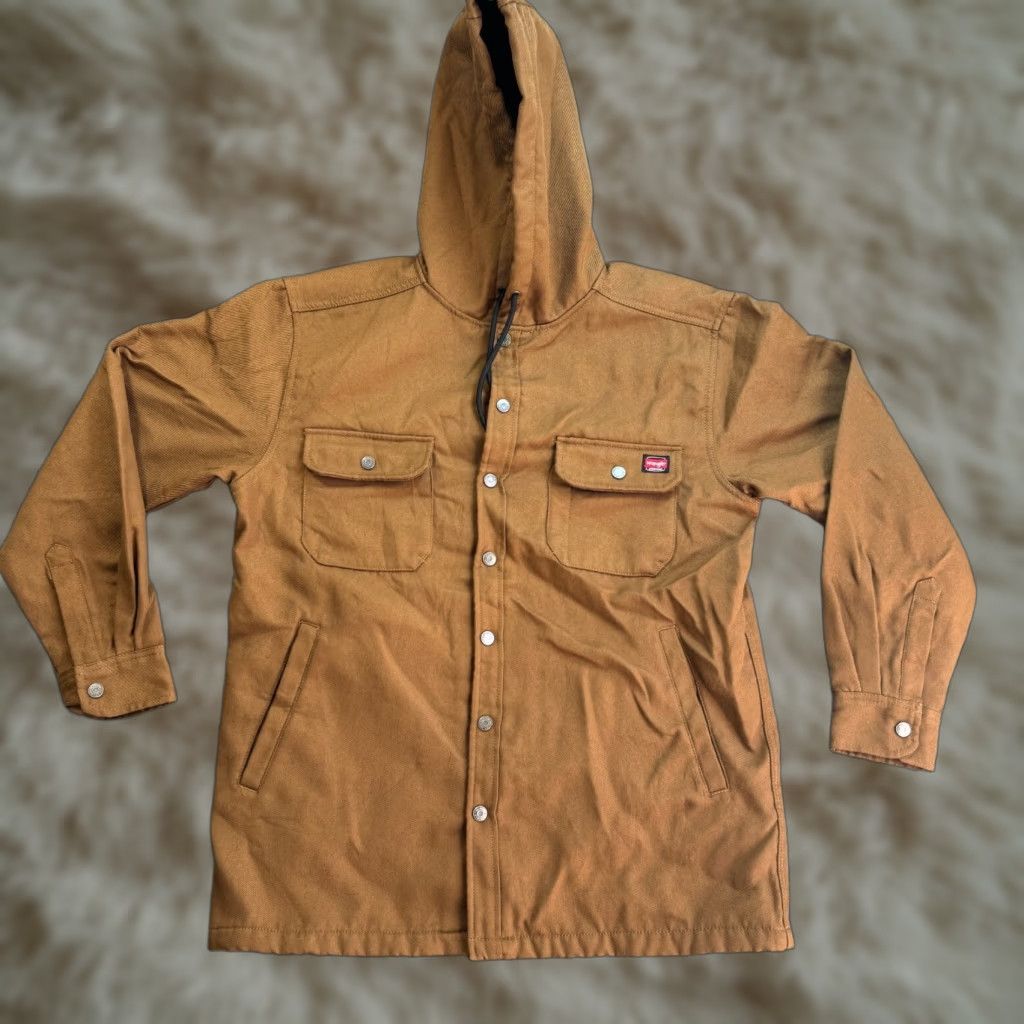 Wrangler Wrangler Jacket Men's Medium Brown Fleece Workwear Shacket ...
