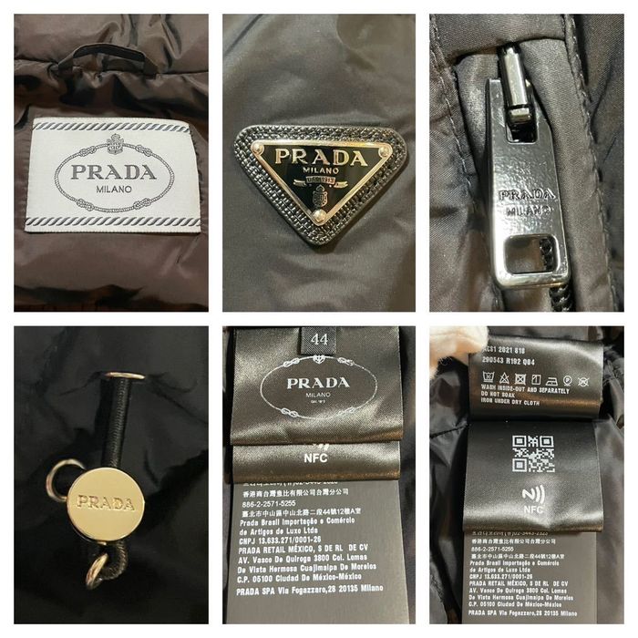 Prada Genuine 2021 model triangle tag hooded down jacket 44 | Grailed