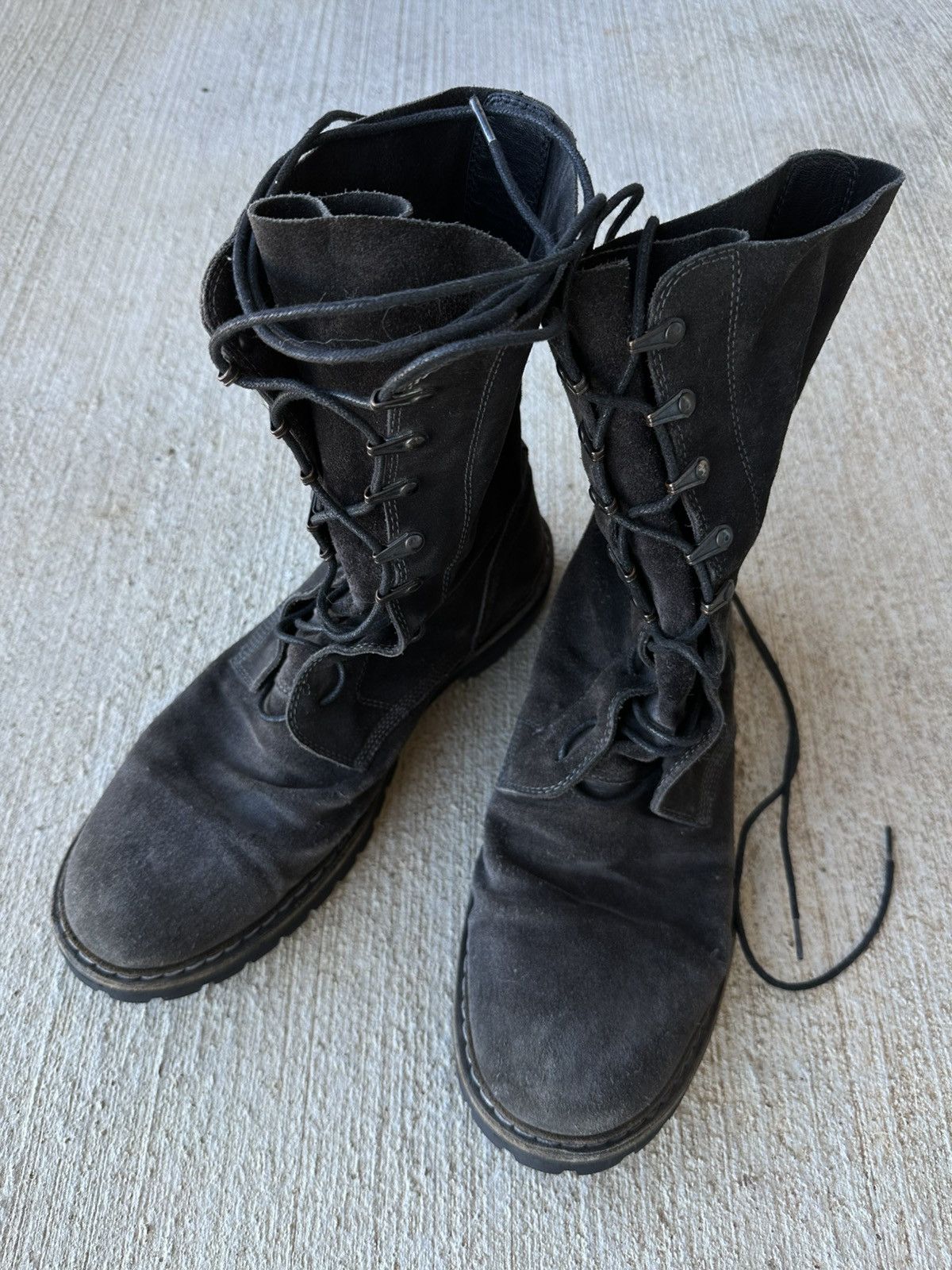 Ann Demeulemeester Ann Demeulemeester SS12 Fango Suede Combat Boots ...