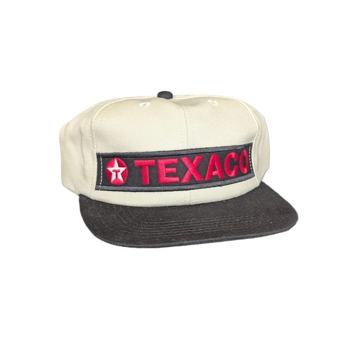 Vintage Vintage TEXACO Block Logo Trucker Hat Black Tan Adjustable ...
