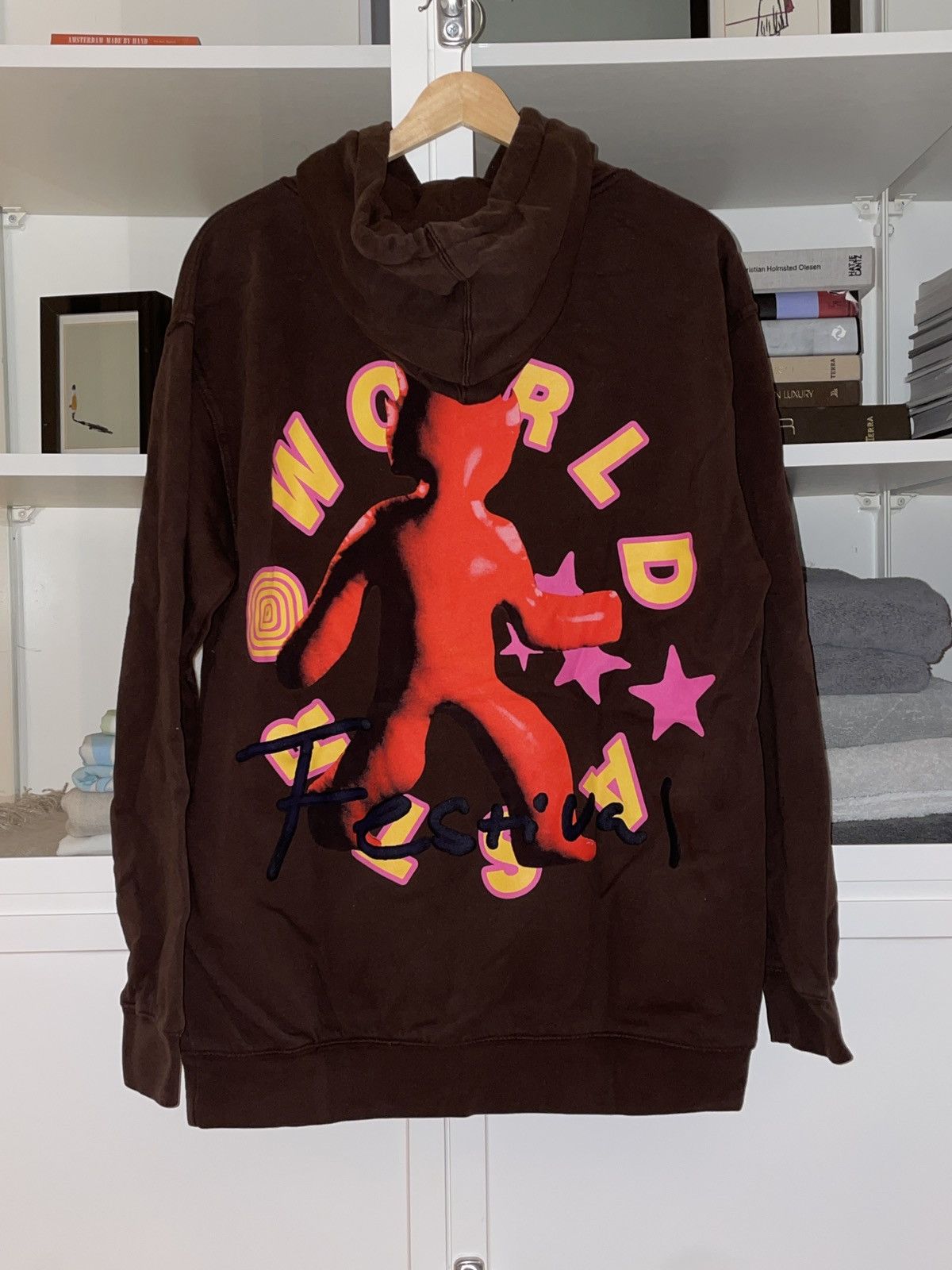 Travis Scott Travis Scott Astrofest Flame Guy Hoodie, Brown | Grailed