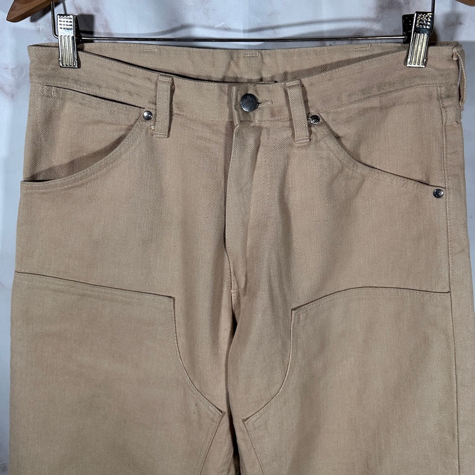 Bape Tan Double Knee Denim Work Pants | Grailed