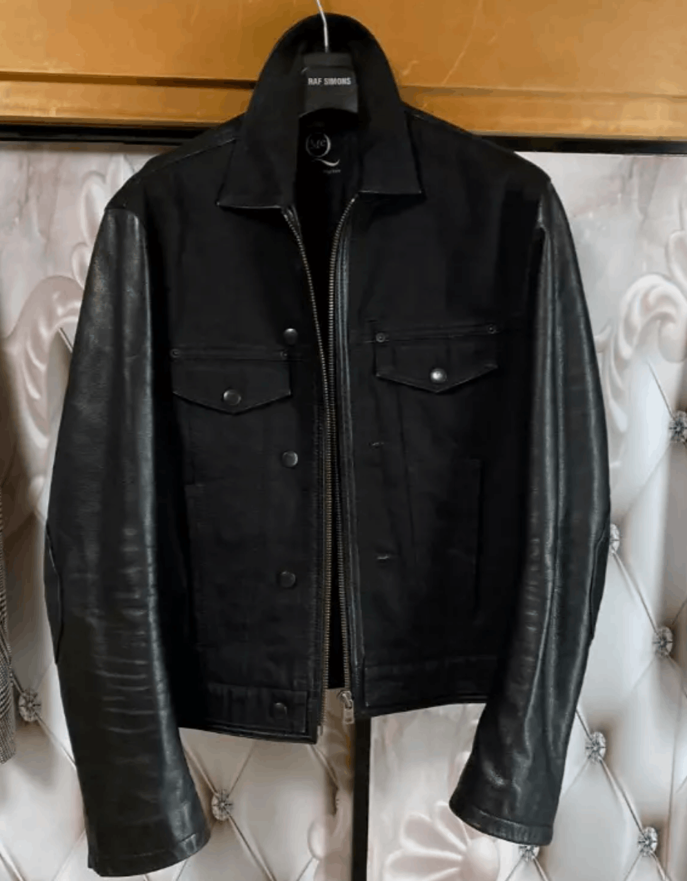 Alexander McQueen Alexander Mcqueen MCQ Leather Denim Jacket Men Black ...