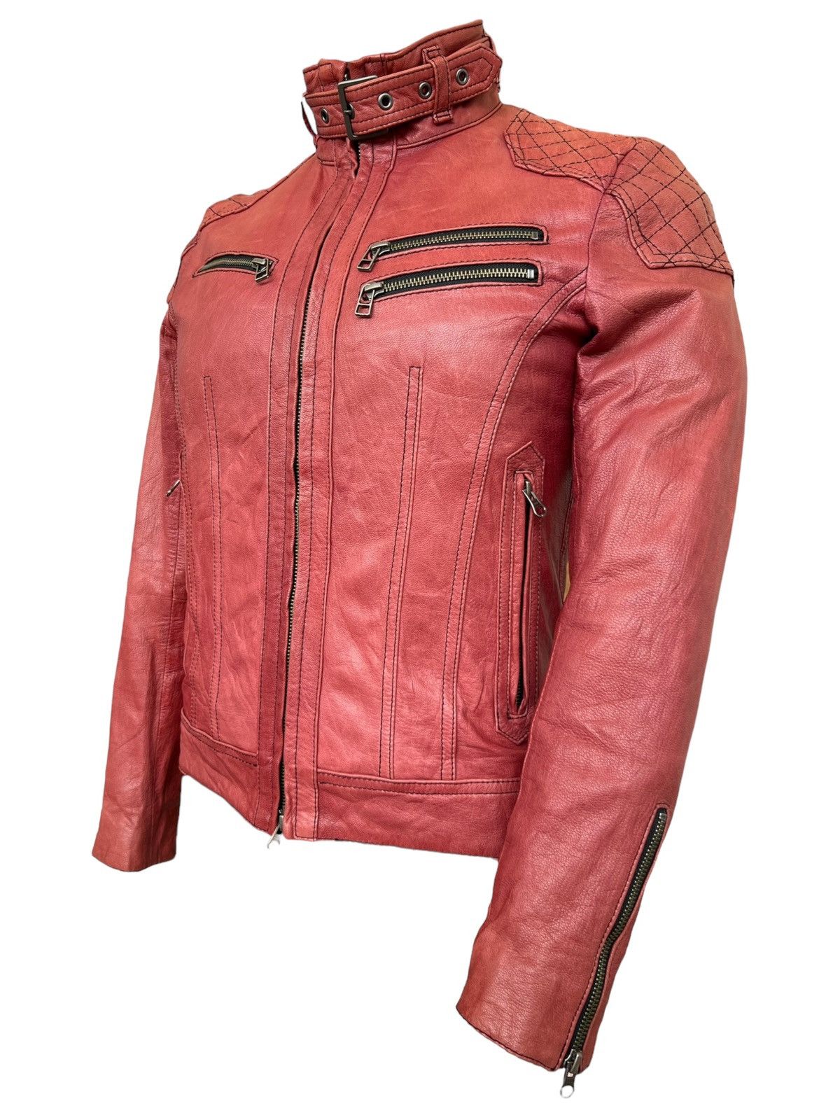 Streetwear Edge Rupert Sunfaded Cafe Racer Biker Sheep Leather Jacket ...