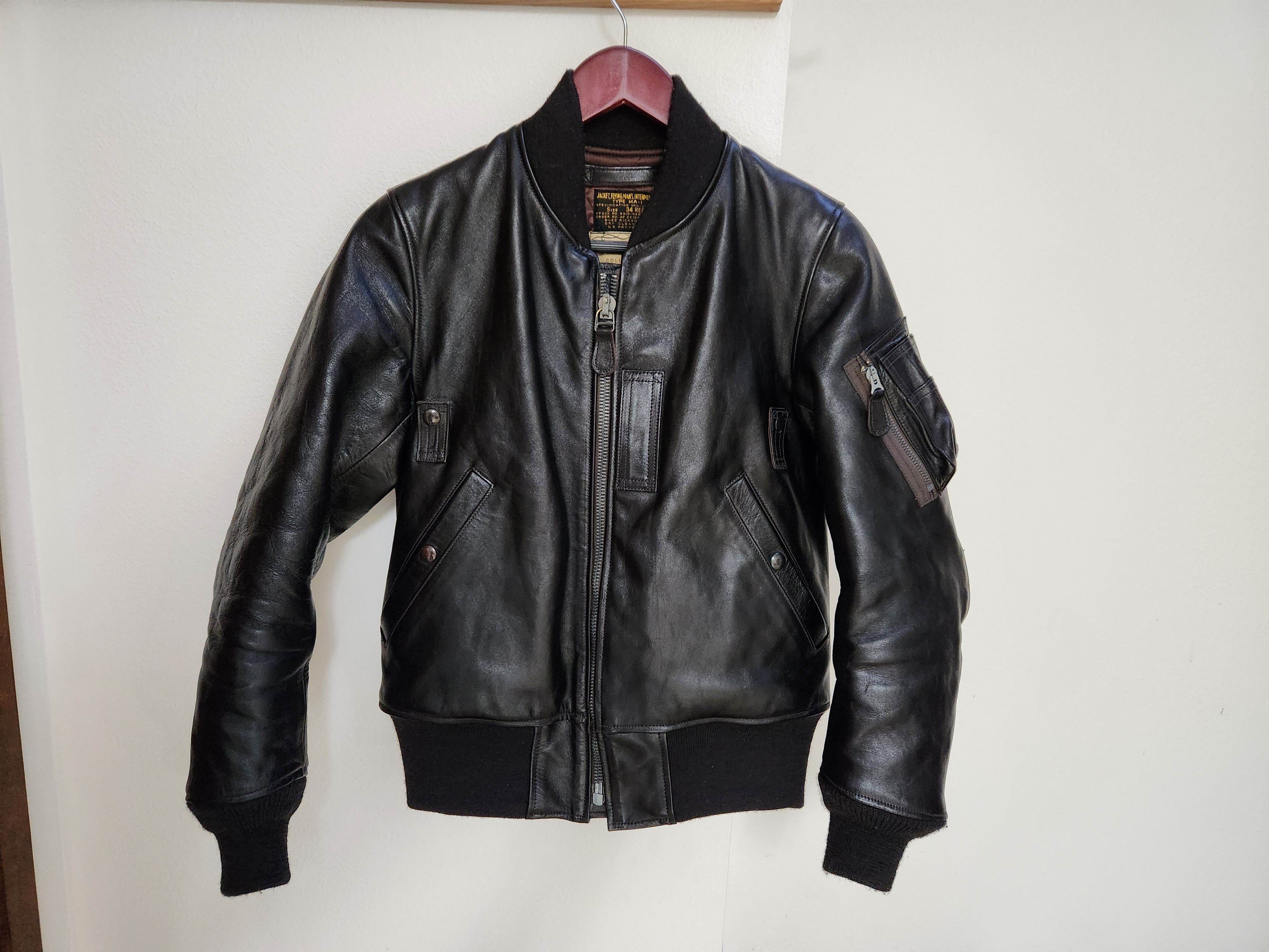 Buzz Rickson's Buzz Rickson William Gibson MA-1 Leather Jacket - Black ...