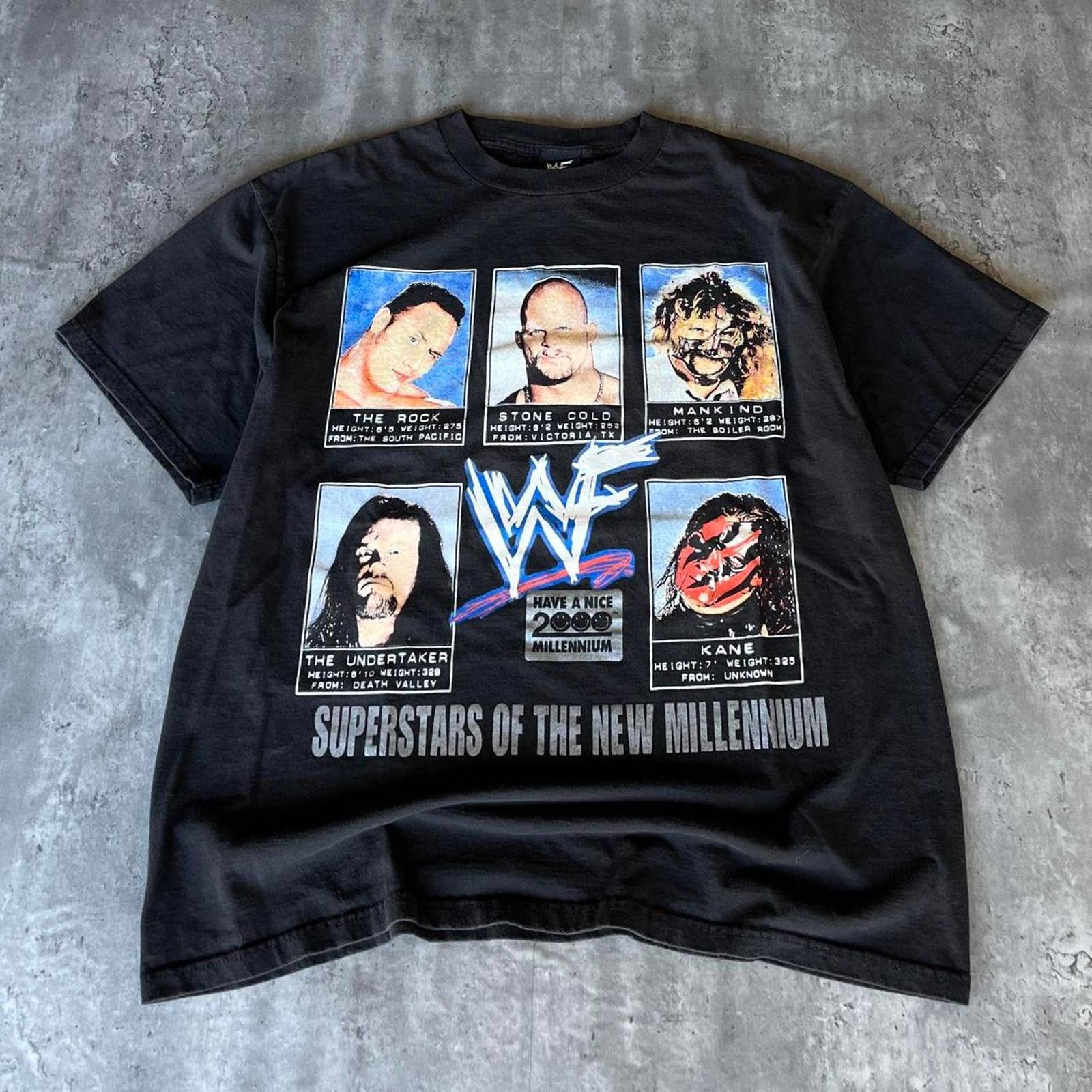 Wwf Vintage WWF The Rock Stone Cold Undertaker Kane Mankind Tee | Grailed