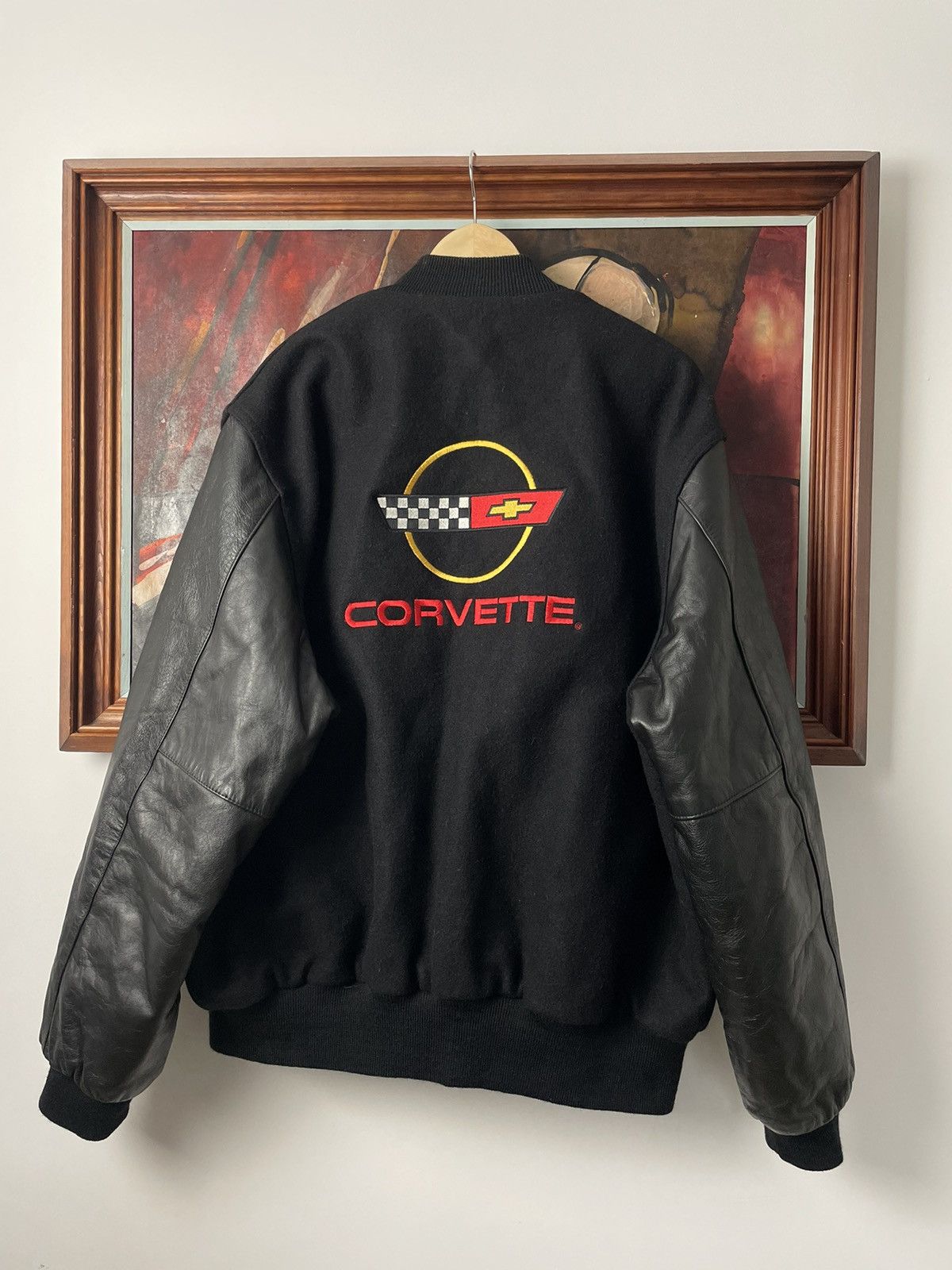 Vintage Vintage 90s Corvette Holloway Wool Leather Varsity Jacket | Grailed