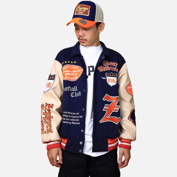 Bomber Jacket VARSITY JACKET AMERICAN FOOTBALL FULL EMBROIDERY | Grailed