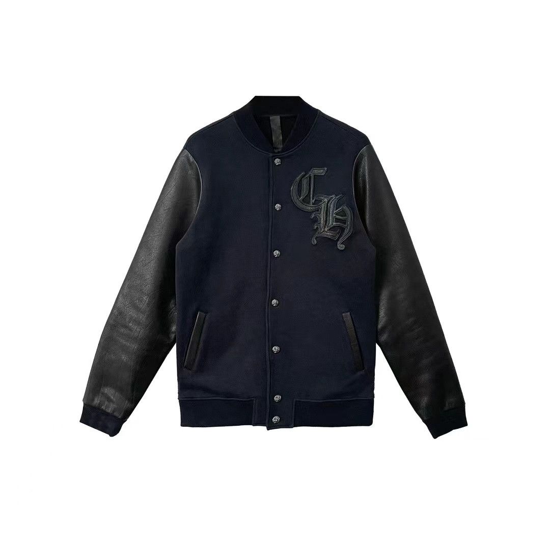 Chrome Hearts Chrome Hearts Black Letterman Varsity Jacket | Grailed