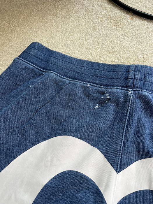 Evisu Evisu Indigo Dyed Arch Logo Cuffed Sweatpants | Grailed