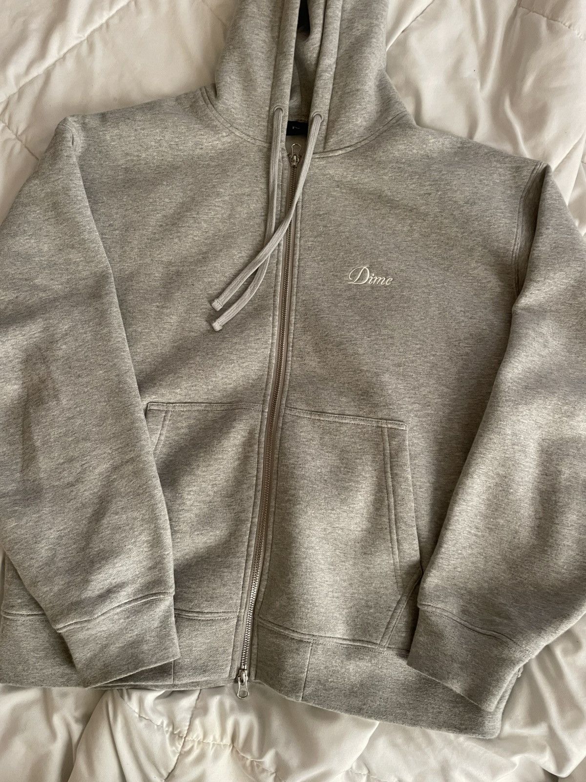 Dime Dime Mtl Cursive Logo Zip Up Hoodie Medium | Grailed