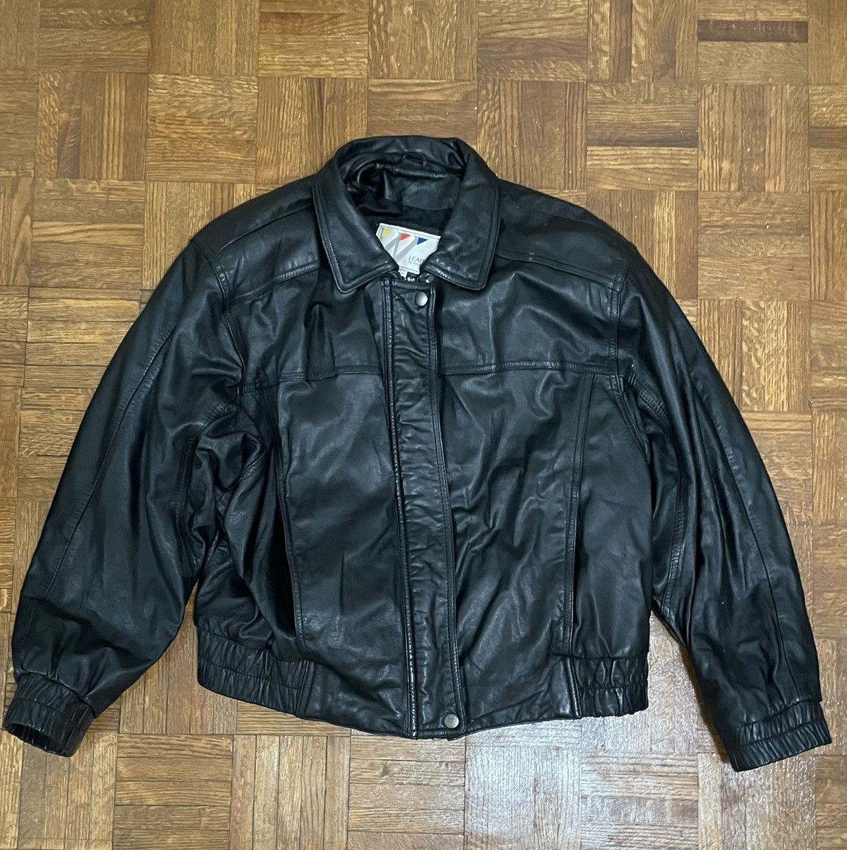 Vintage Vintage boxy leather jacket | Grailed