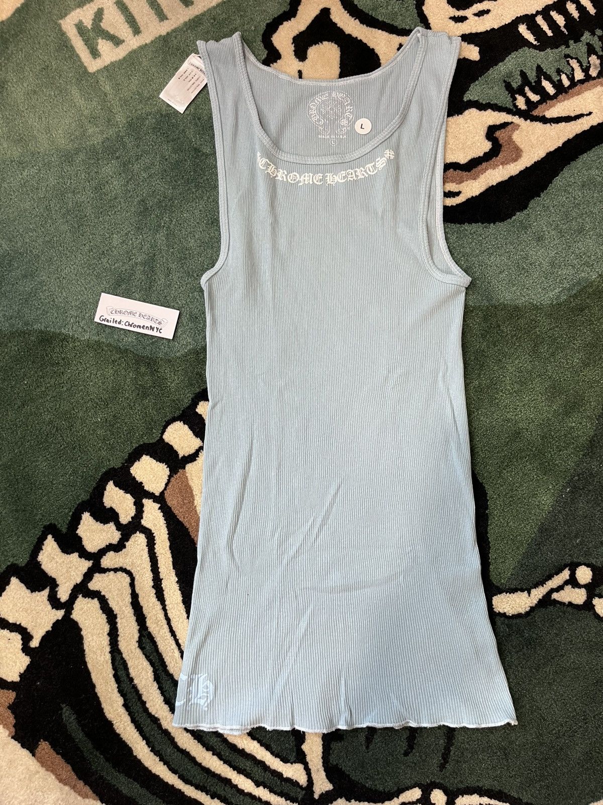 Chrome Hearts BRAND NEW Chrome Hearts Love You Ice Blue Tank Top Dress ...