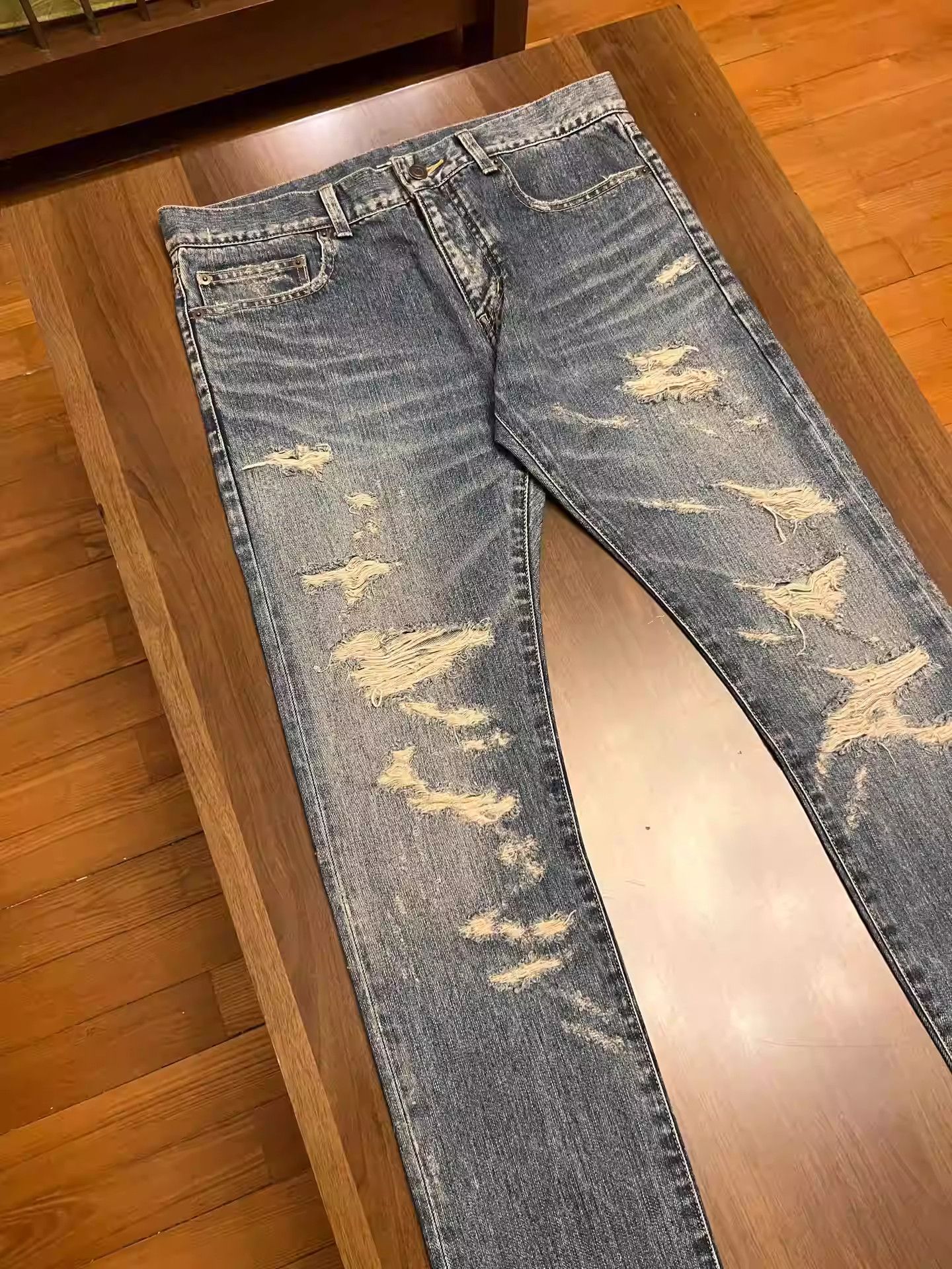 Saint Laurent Paris saint laurent Raggedy Big Wreck Jeans | Grailed