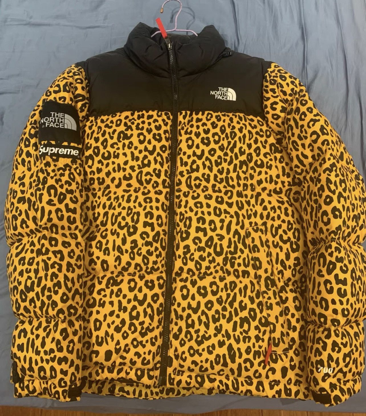 Supreme × The North Face Supreme tnf yellow leopard nuptse Jacket north face leopard | Grailed