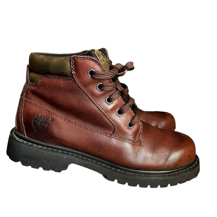 Timberland Vintage Timberland Brown Leather Combat Boots | Grailed