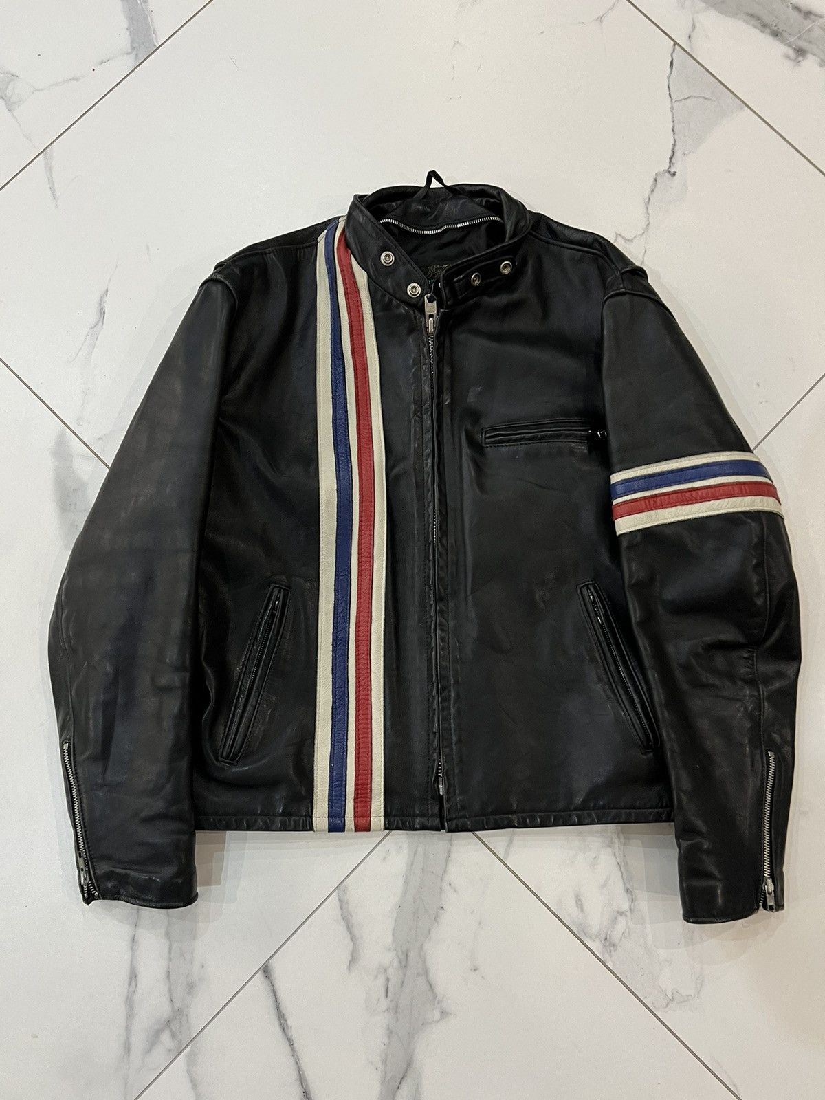 Vintage Easy Rider 90s Schott Perfecto Real Leather Racing Jacket | Grailed