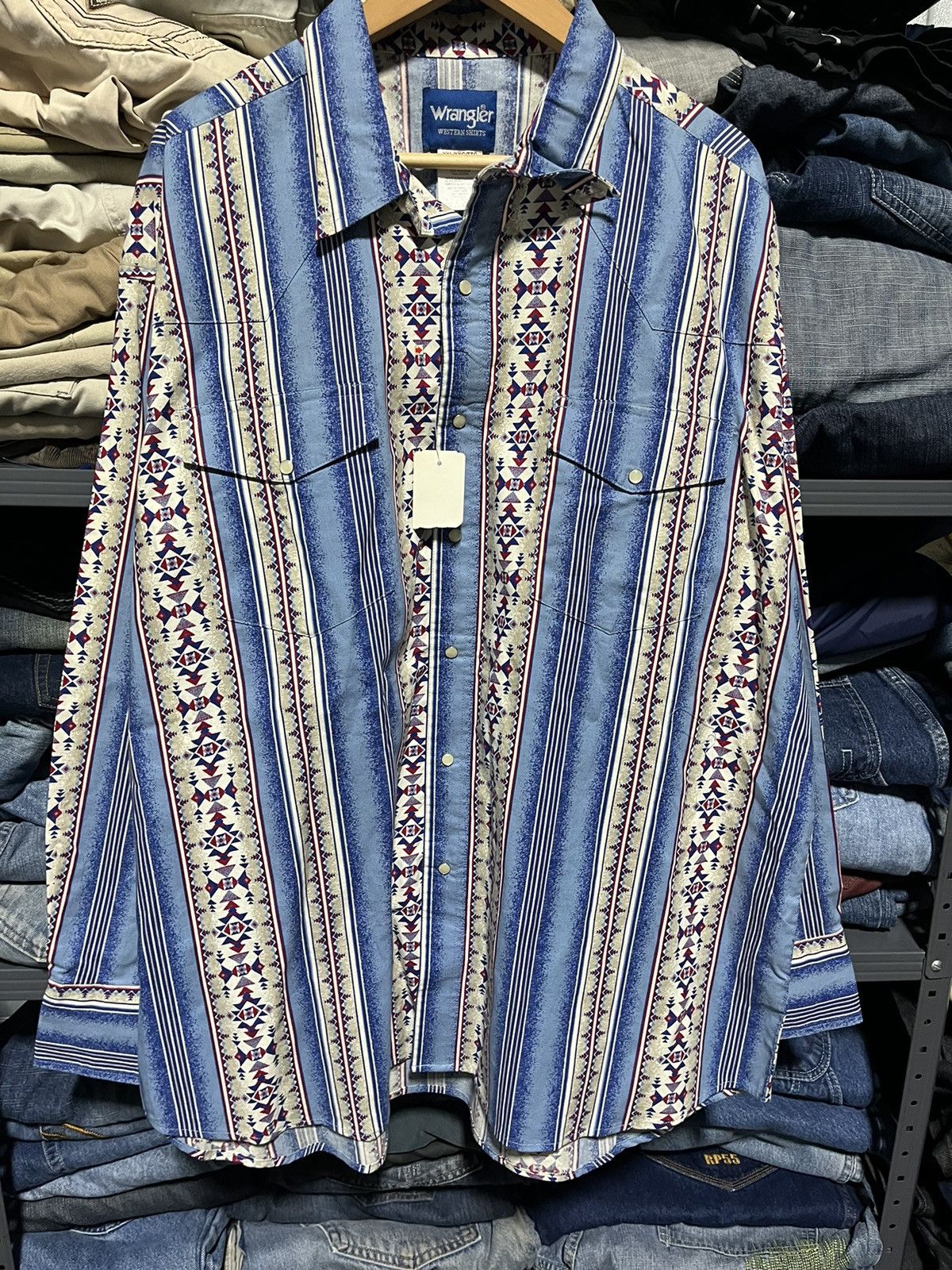 Made In Usa × Vintage × Wrangler Crazy Vintage 90s Wrangler Aztec Pearl ...