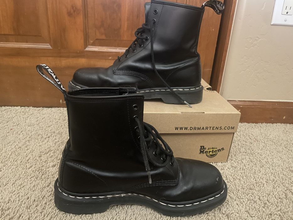 Dr. Martens Doc Marten white stitch boot | Grailed