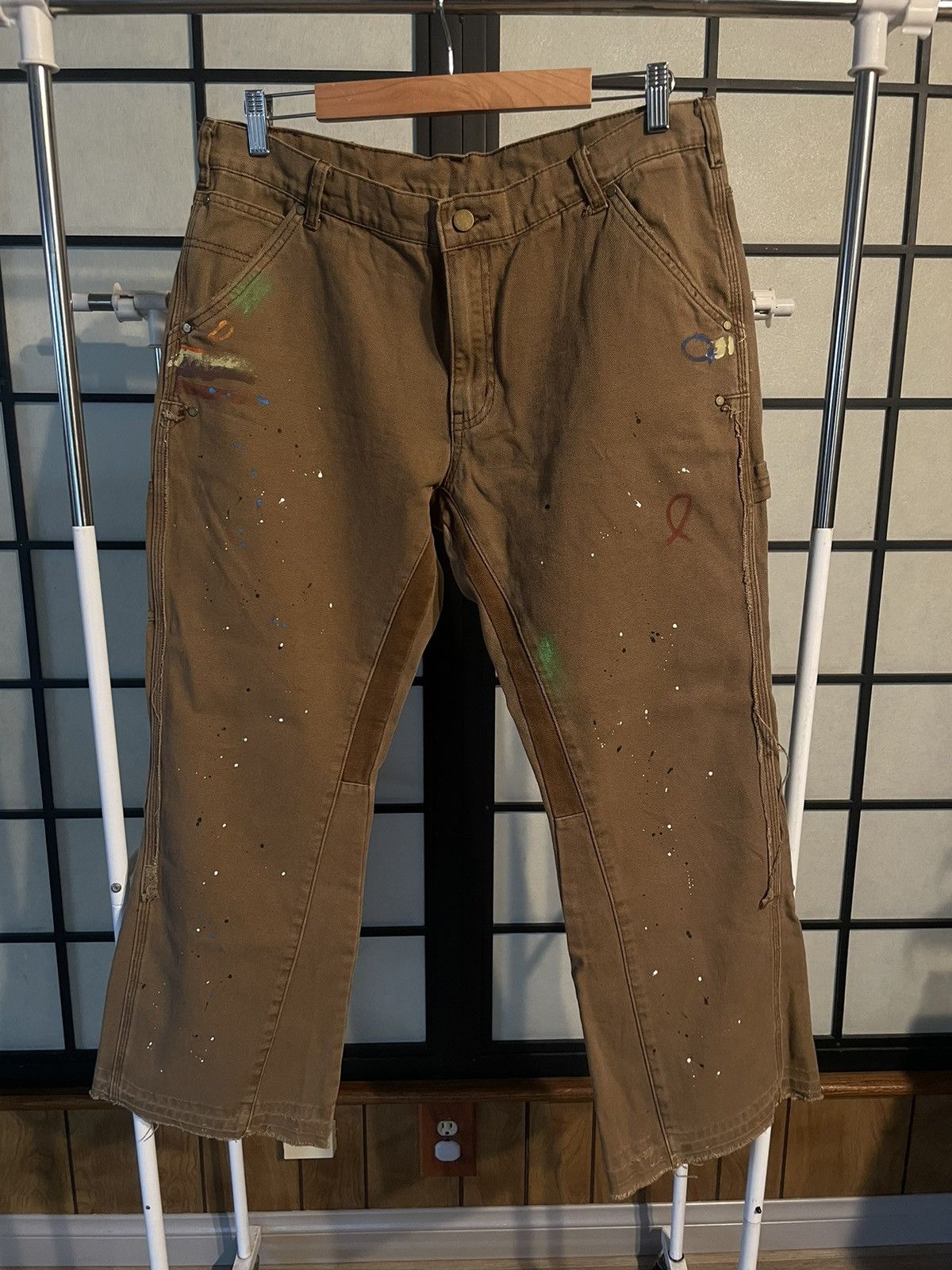 Streetwear PAINT SPLATTER FLARE PANTS | Grailed