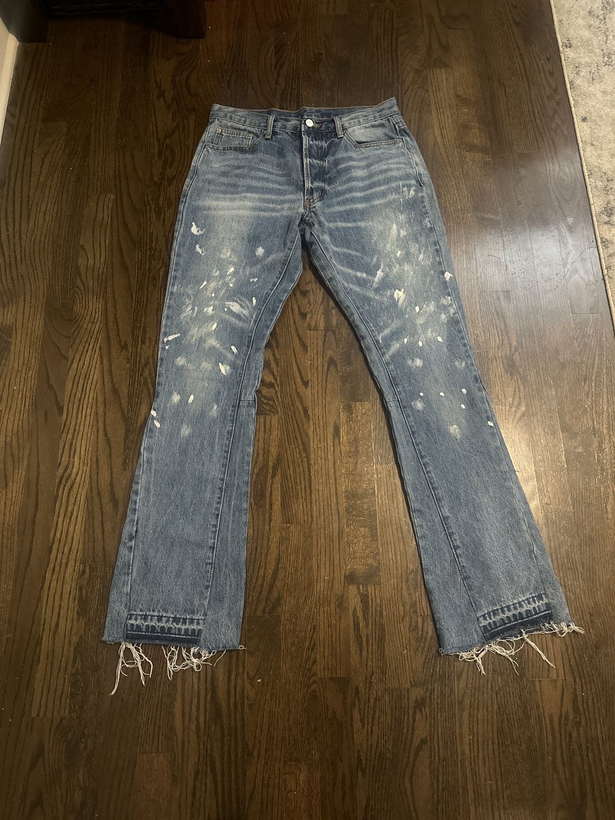 MNML MNML Paint Flared Denim | Grailed