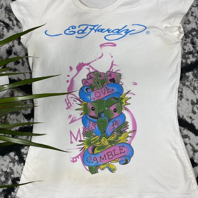 Ed Hardy Y2K ED HARDY VINTAGE 🦍 AVANT GARDE SWAG USA TSHIRT TEE HYPE ...