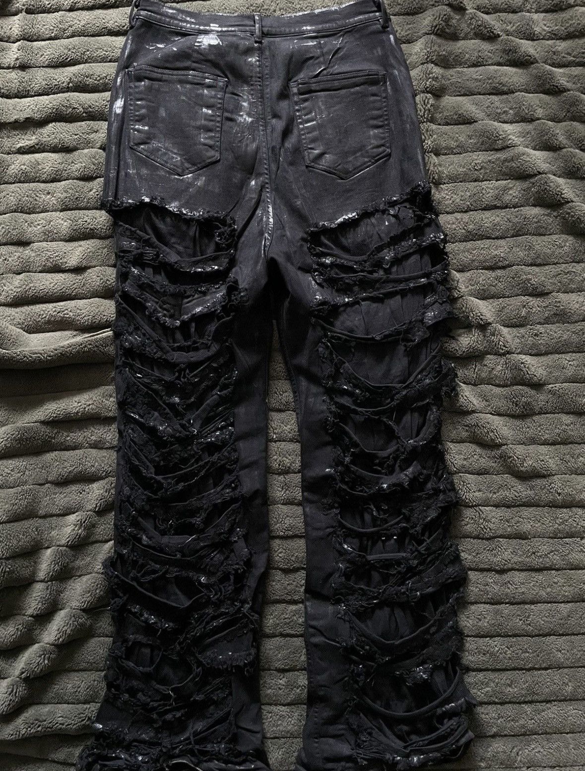 Rick Owens rick owen’s geth cut distressed denim | Grailed