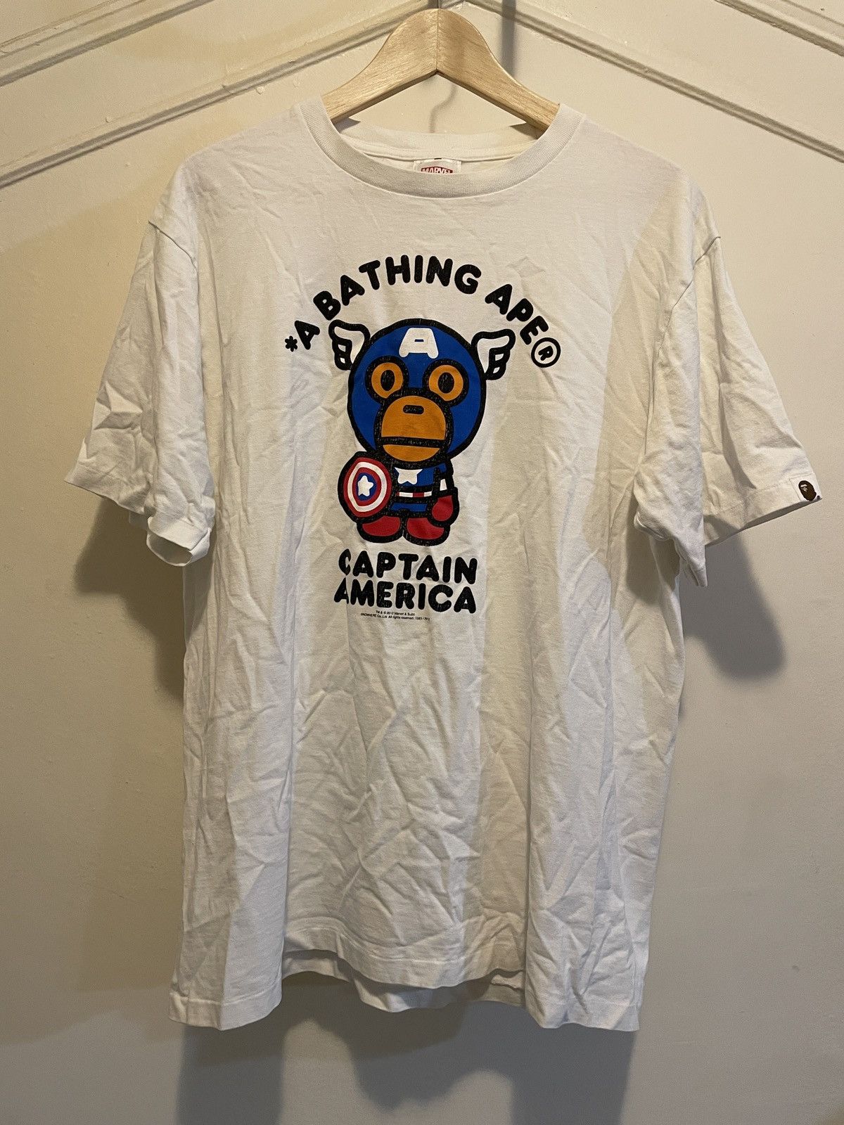 Bape × Marvel Comics Bape x Marvel Captain America Baby Milo Tee | Grailed