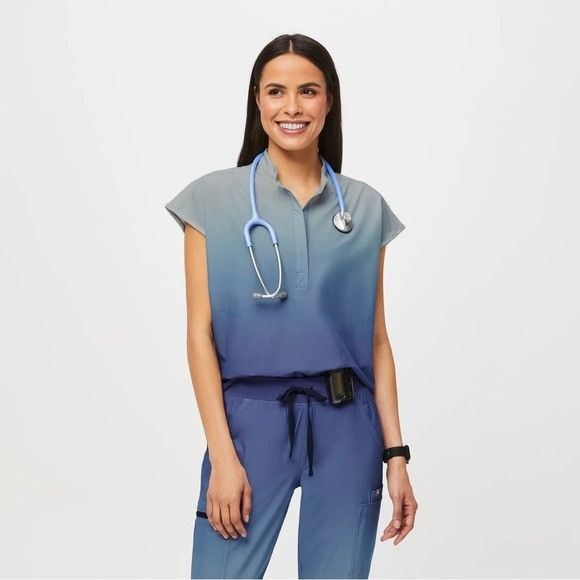 Other FIGS Blue Ombré *Rare* Rafaela Scrub Top | Grailed